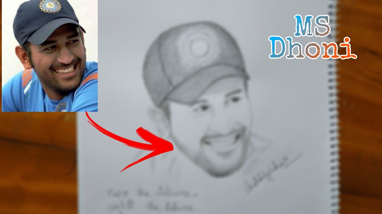 Ms Dhoni Drawing Easy||A Tribute to MS Dhoni Drawing Video||Realistic ...