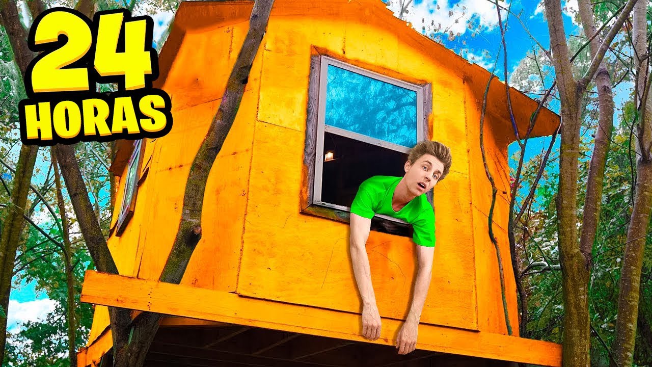 24 HORAS en una CASA DEL ÁRBOL *Nos Están Mirando* - YouTube
