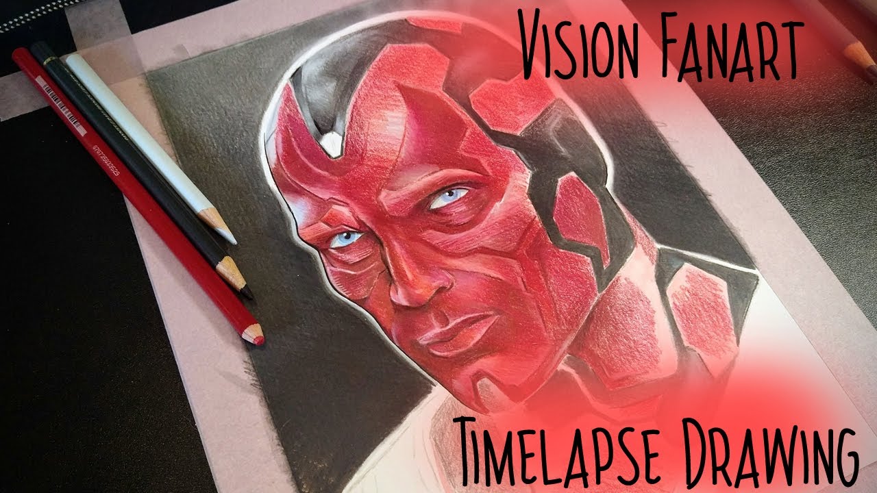 Timelapse Drawing of Vision from WandaVision and Marvel - YouTube