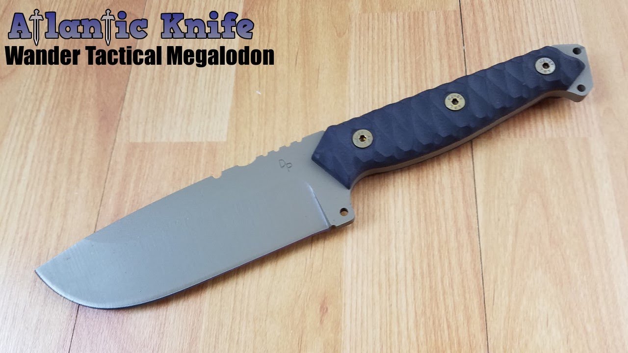 WANDER TACTICAL MEGALODON BLACK MICARTA HANDLE D2 STEEL FIXED BLADE ...