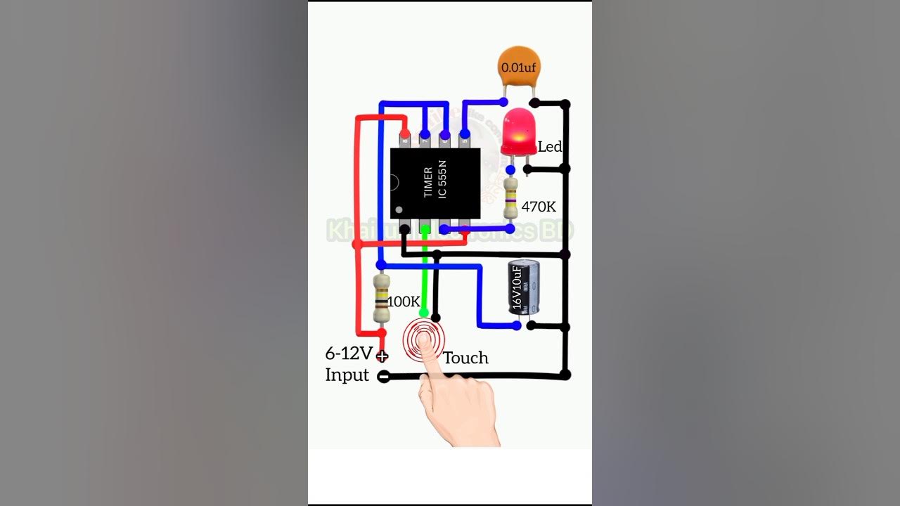 DIY Simple Touch sensor switch circuit//Using IC 555 #shortvideo #shorts - YouTube