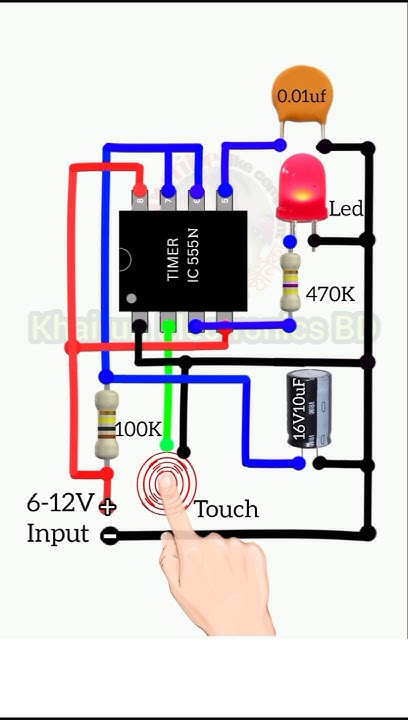 DIY Simple Touch sensor switch circuit//Using IC 555 #shortvideo #shorts - YouTube