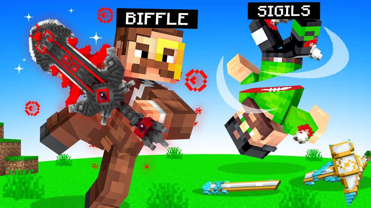 Using GOD WEAPONS in Minecraft - YouTube