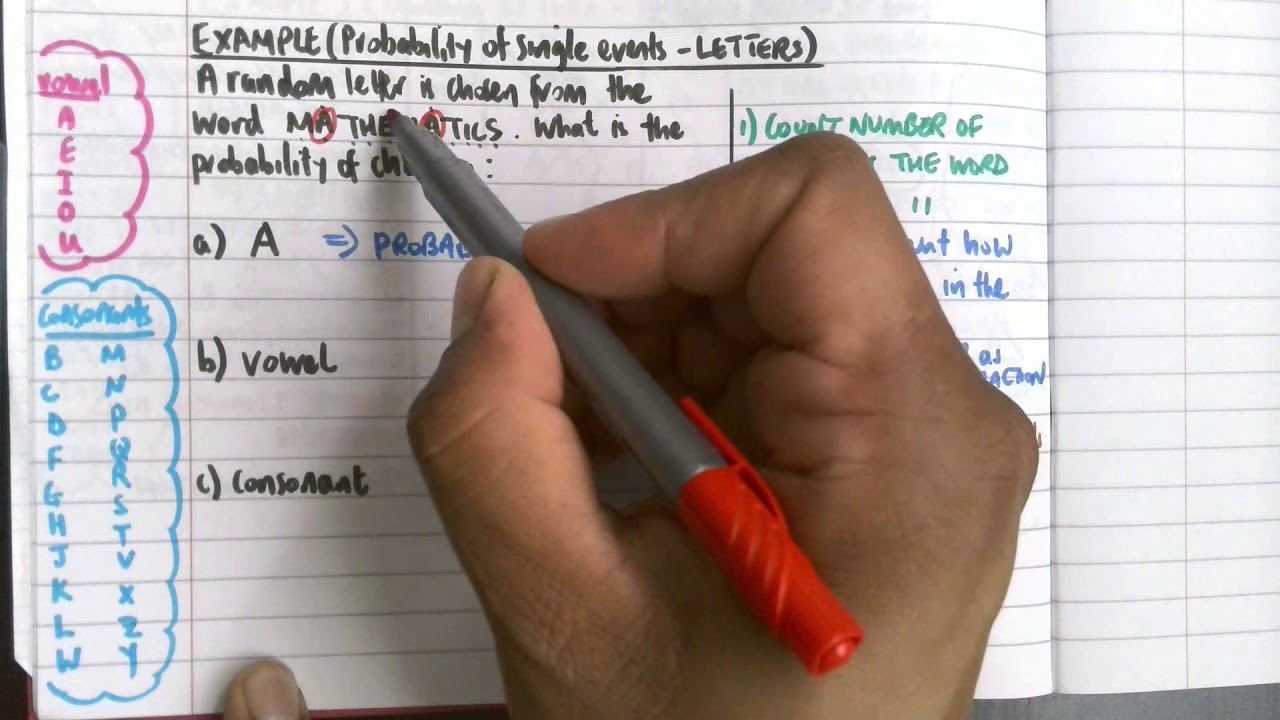 Probability of single events LETTERS example 1 | gcsemathsexamples ...