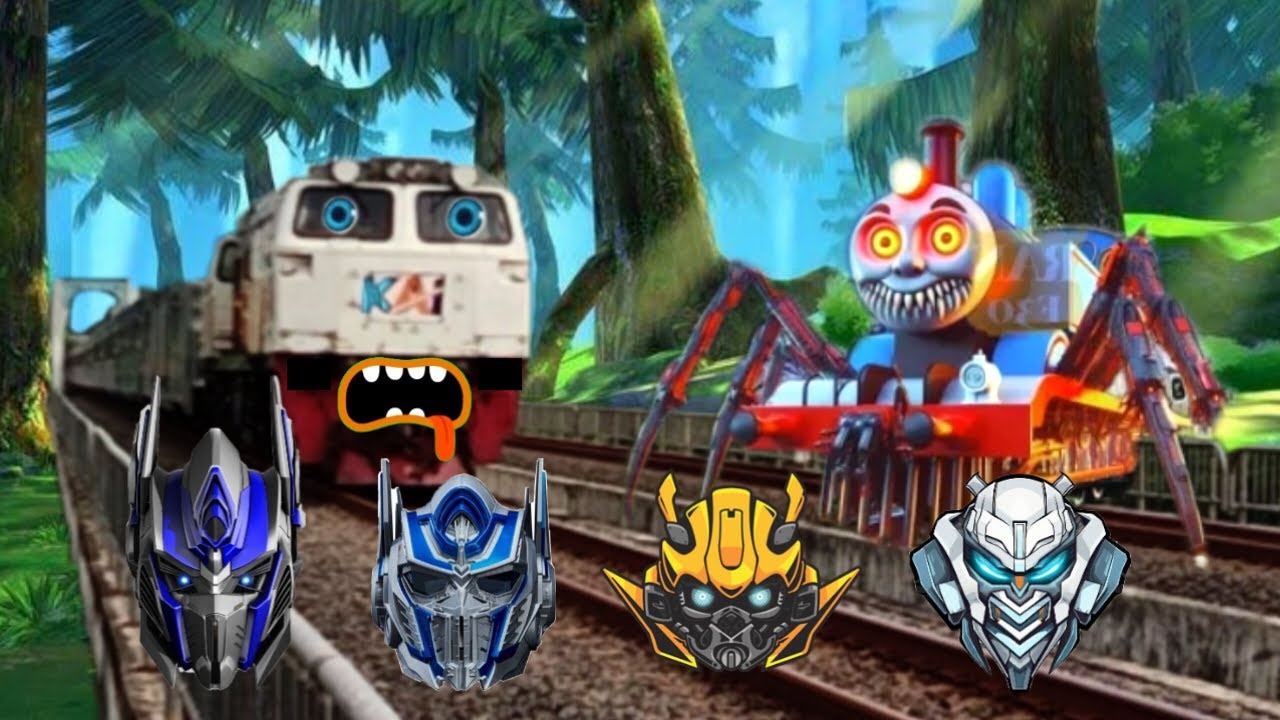 Bermain tebak gambar kereta api robot - YouTube