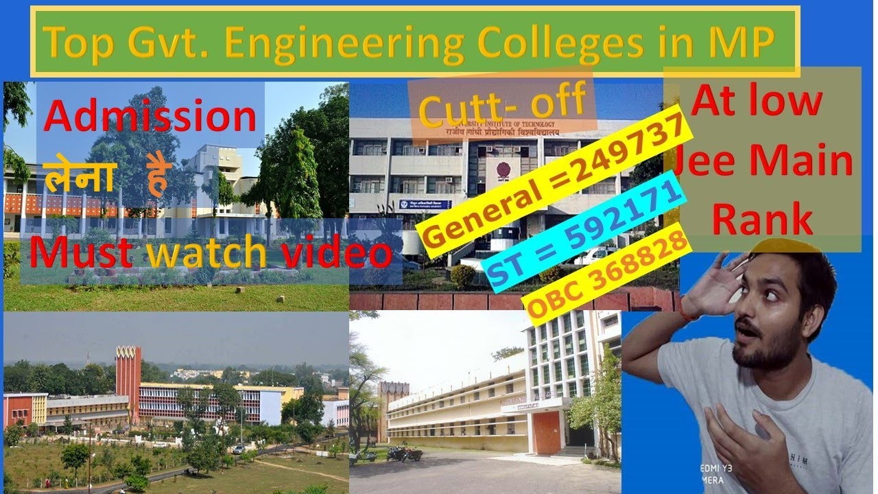 Best Gvt. Engineering colleges at low JEE main Rank | Best MP gvt ...