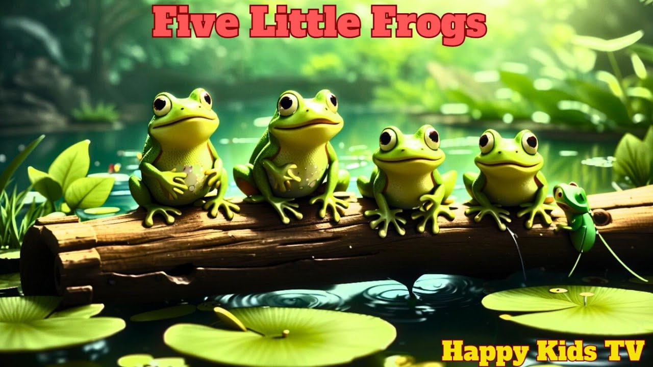 Five Little Frogs | @Happy Kids TV Nursery Rhymes & Sing-Along - YouTube
