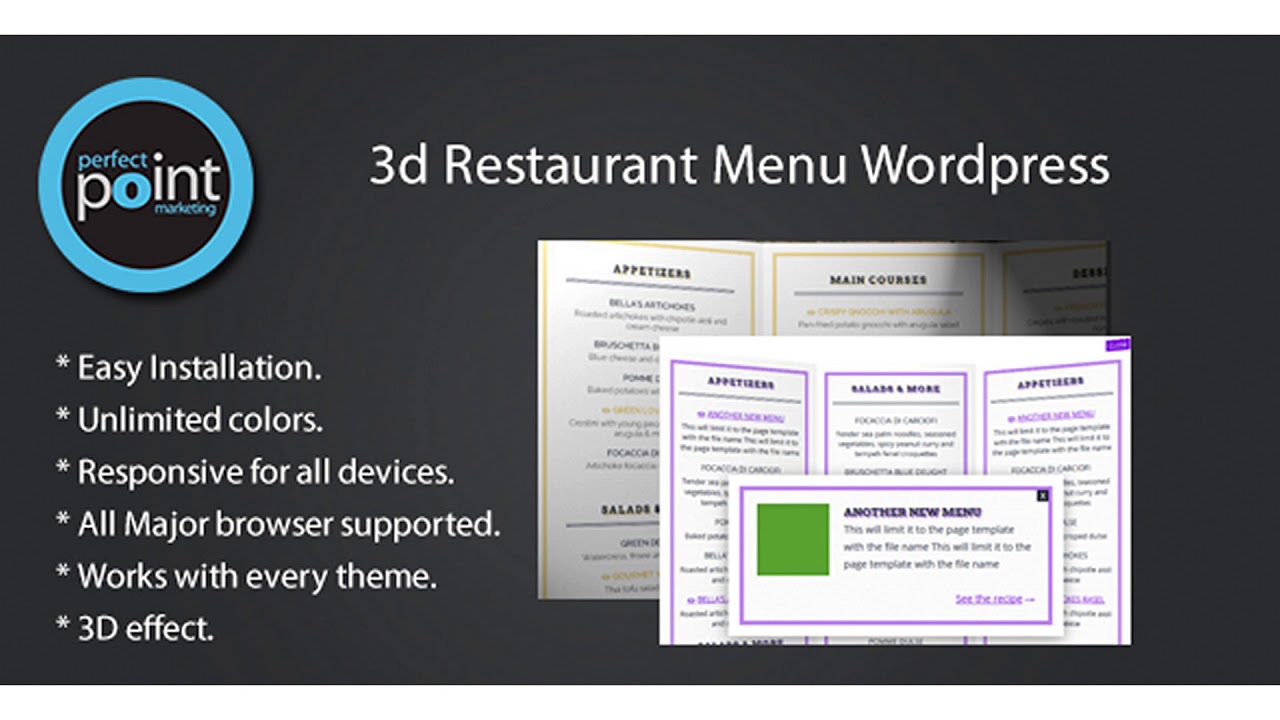 3D Restaurant Menu Wordpress | Codecanyon Scripts and Snippets - YouTube