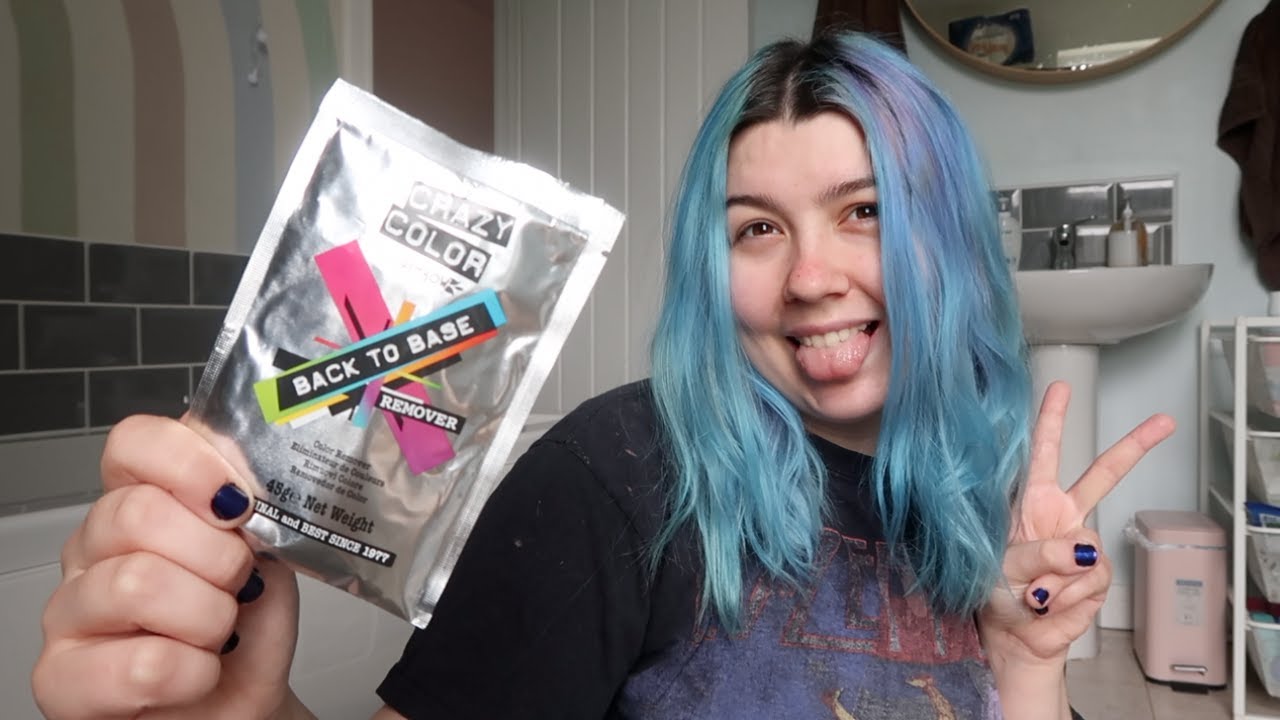 Testing Crazy Color Back To Base Colour Remover on Blue Hair - YouTube