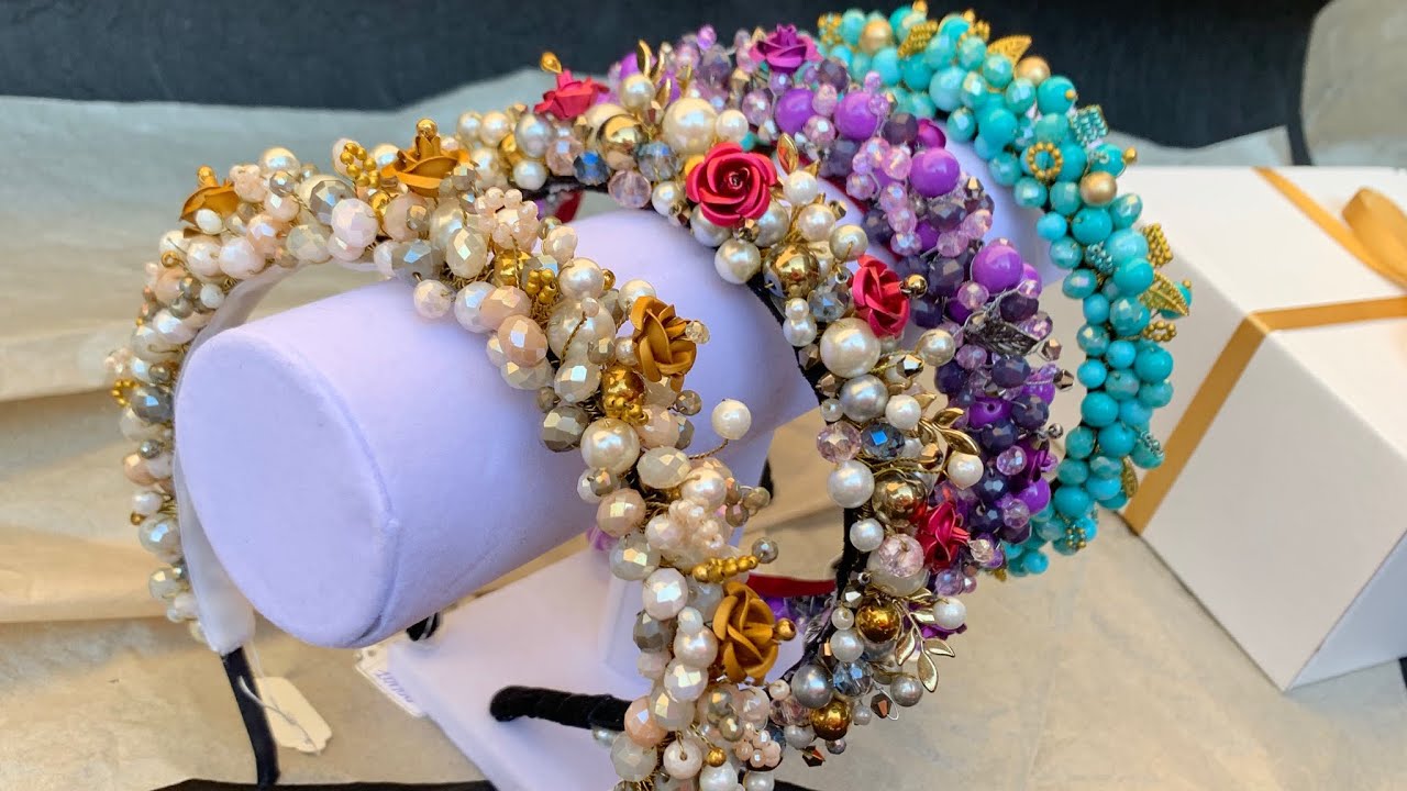 Unique Headbands decorated with rock crystals and pearls💎 - YouTube