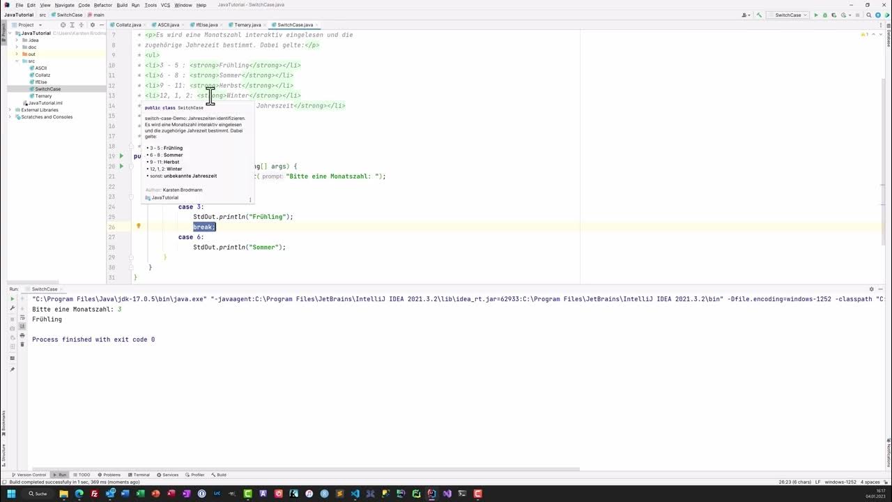 Java-Tutorial - Folge 011 - switch-case-Anweisung - YouTube