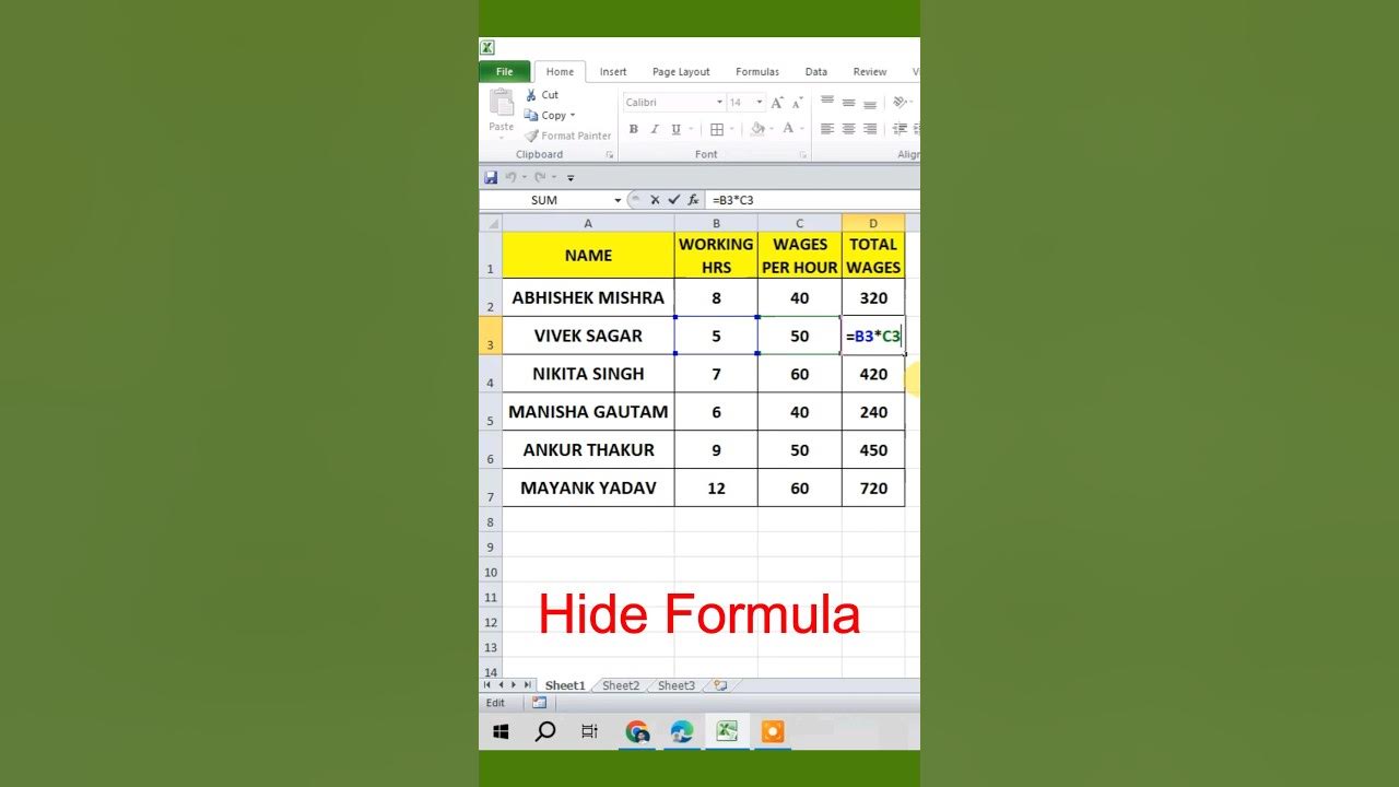 Hide Formula in Excel |#excel|#formula1|#formula|#hide |#trending |# ...