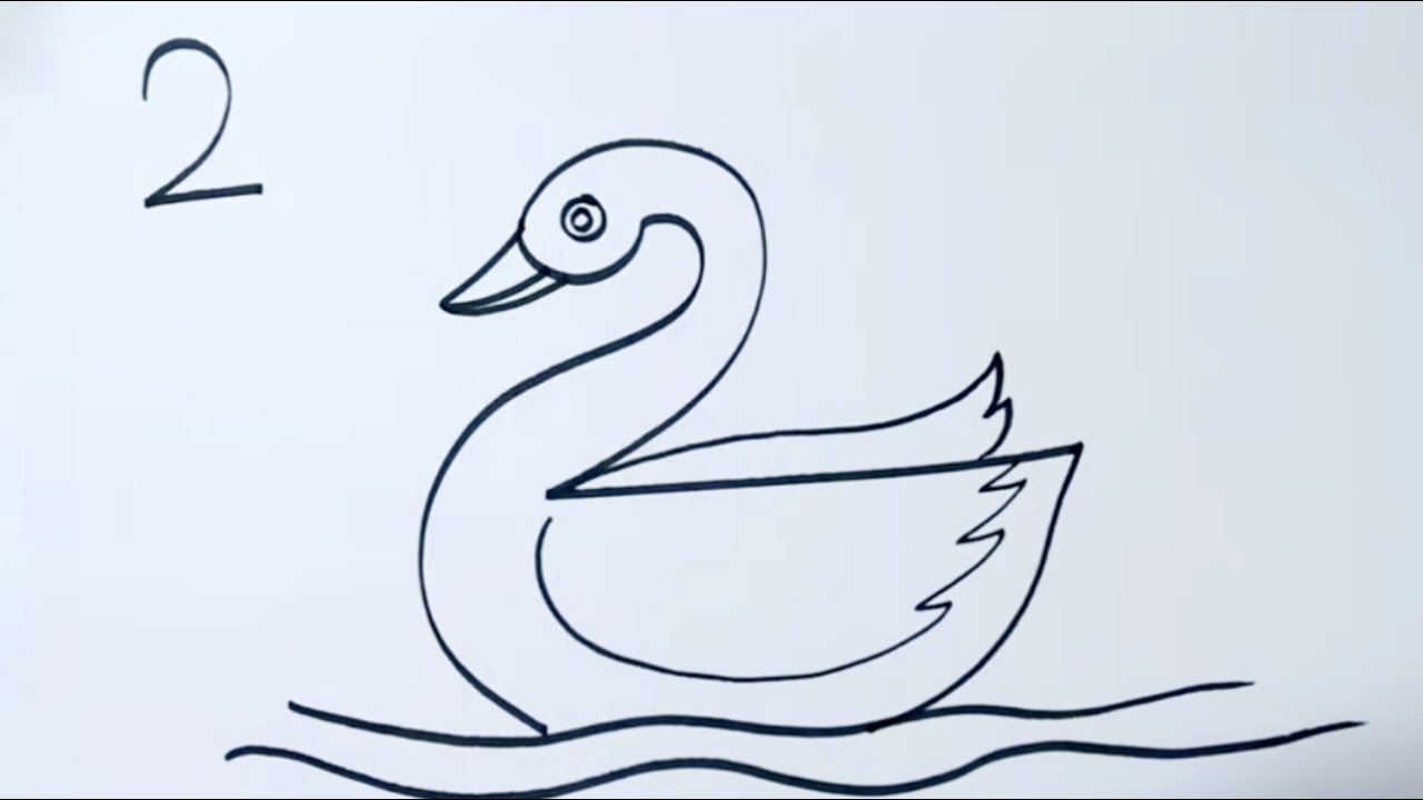 How to Draw a Duck from Number 2 | Easy Drawing - YouTube