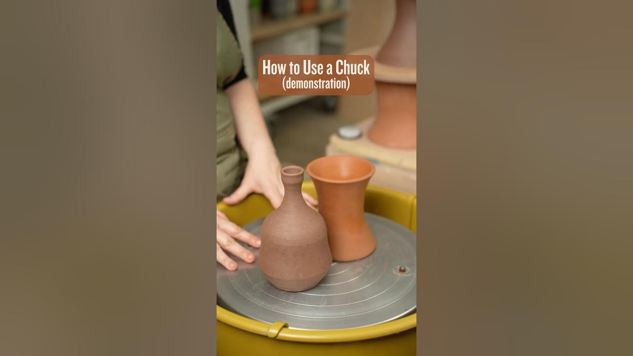 How to Use a Chuck (Demo) #ceramicpottery #pottery #potterytutorial #ceramic #ceramicart #clay ...