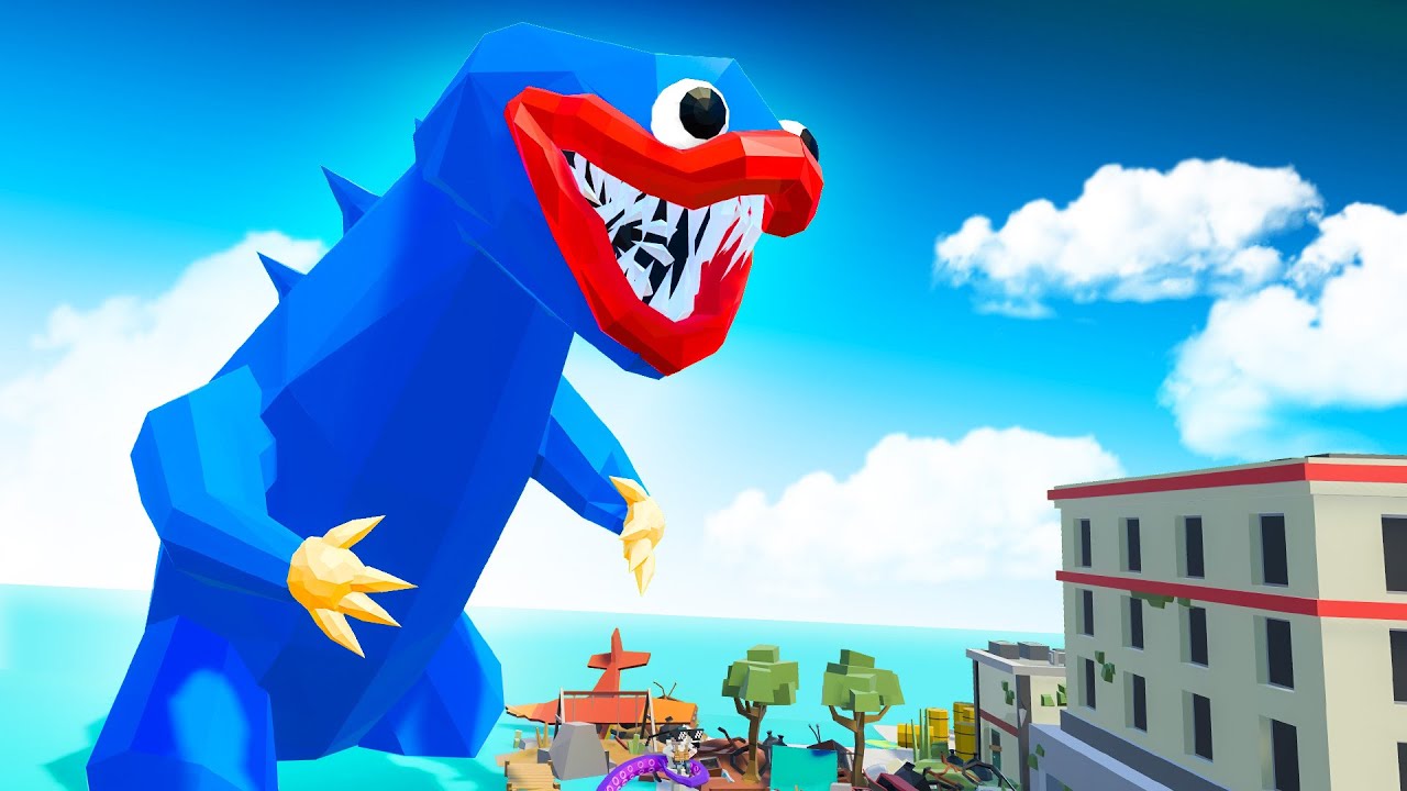 Giant HUGGY ZILLA Rises from the OCEAN! - Tiny Town VR - YouTube