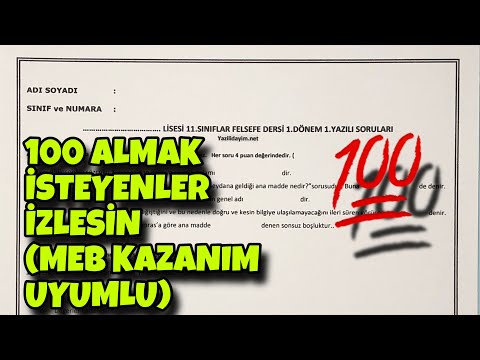 11.Sınıf Felsefe 1.Dönem 1.Yazılı