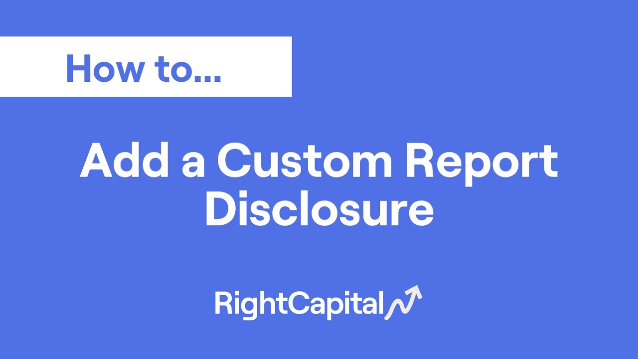 How To Add a Custom Report Disclosure - YouTube