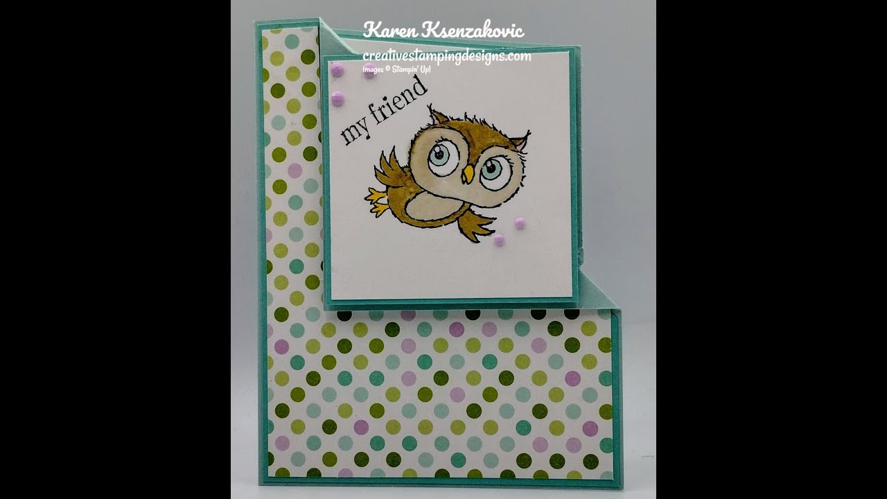 Stampin' Up! Adorable Owls Corner Flip Fold - YouTube