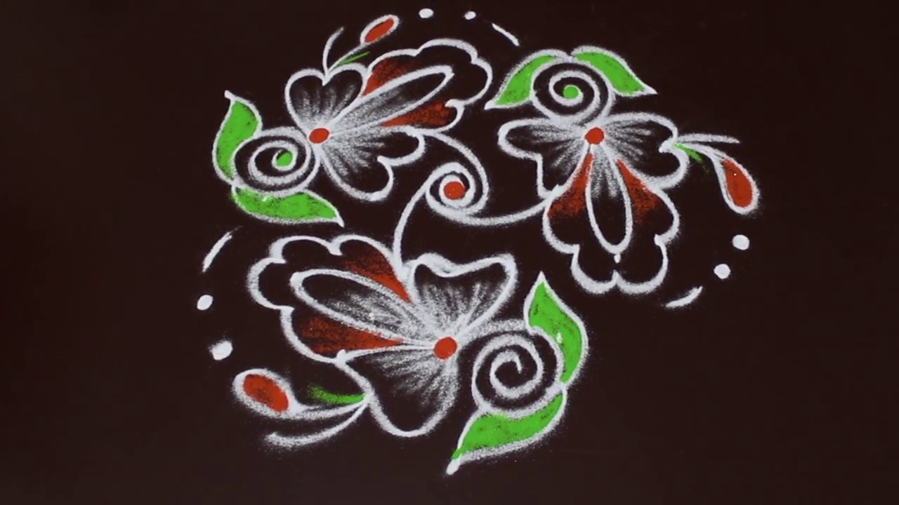 small daily rangoli design | 5*3 dots kolam design | rangoli by sunitha ...