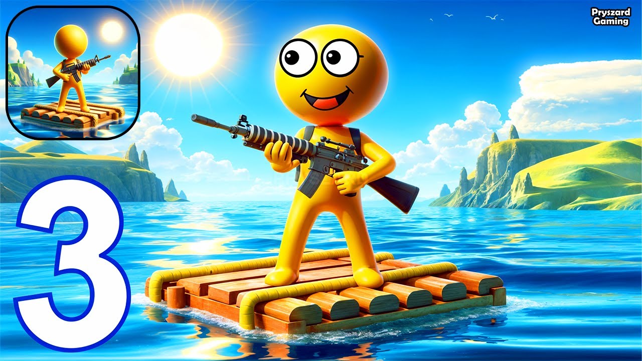 Raft Hero - Gameplay Walkthrough Part 3 Stickman Raft War Survival Raft Defense (iOS, Android ...