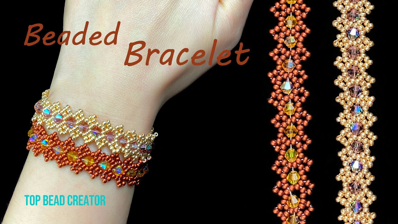 Simple Seed beads bicone bracelet, Jewerly tutorial - YouTube