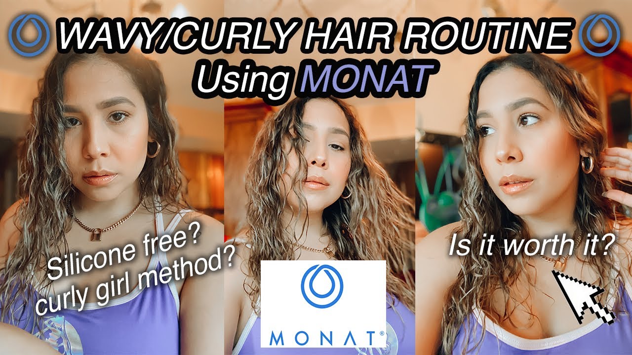 I TRIED A MONAT CURLY HAIR ROUTINE | Curly Girl Method-ish 🥴 - YouTube