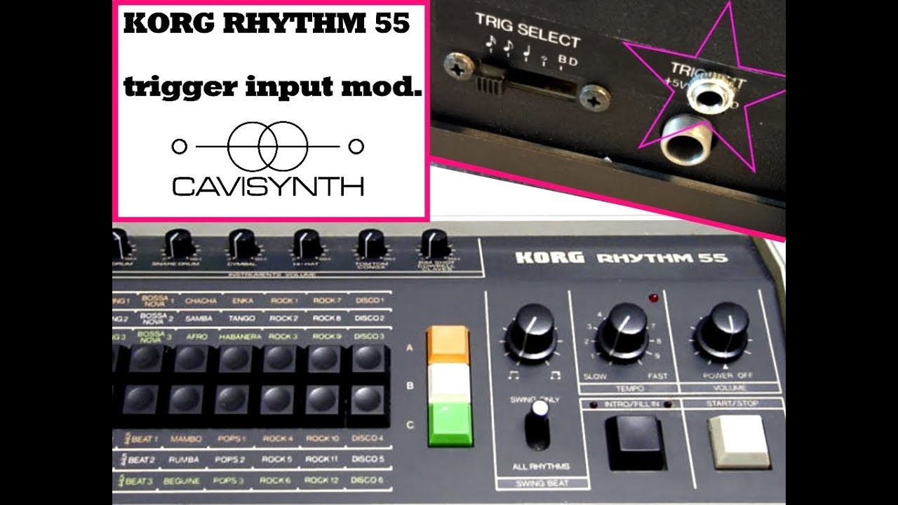 Korg KR-55 - Trigger sync input modification - YouTube