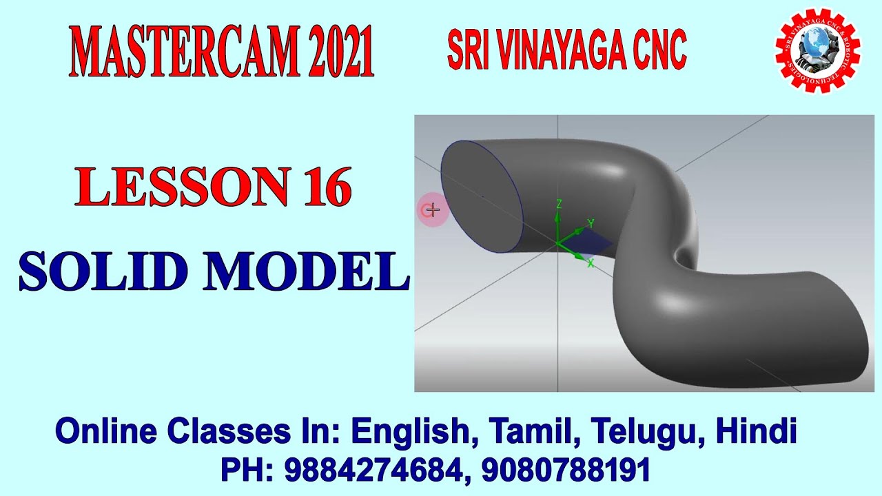 Mastercam Tutorial for Beginners - SOLID MODEL - Lesson16 - YouTube