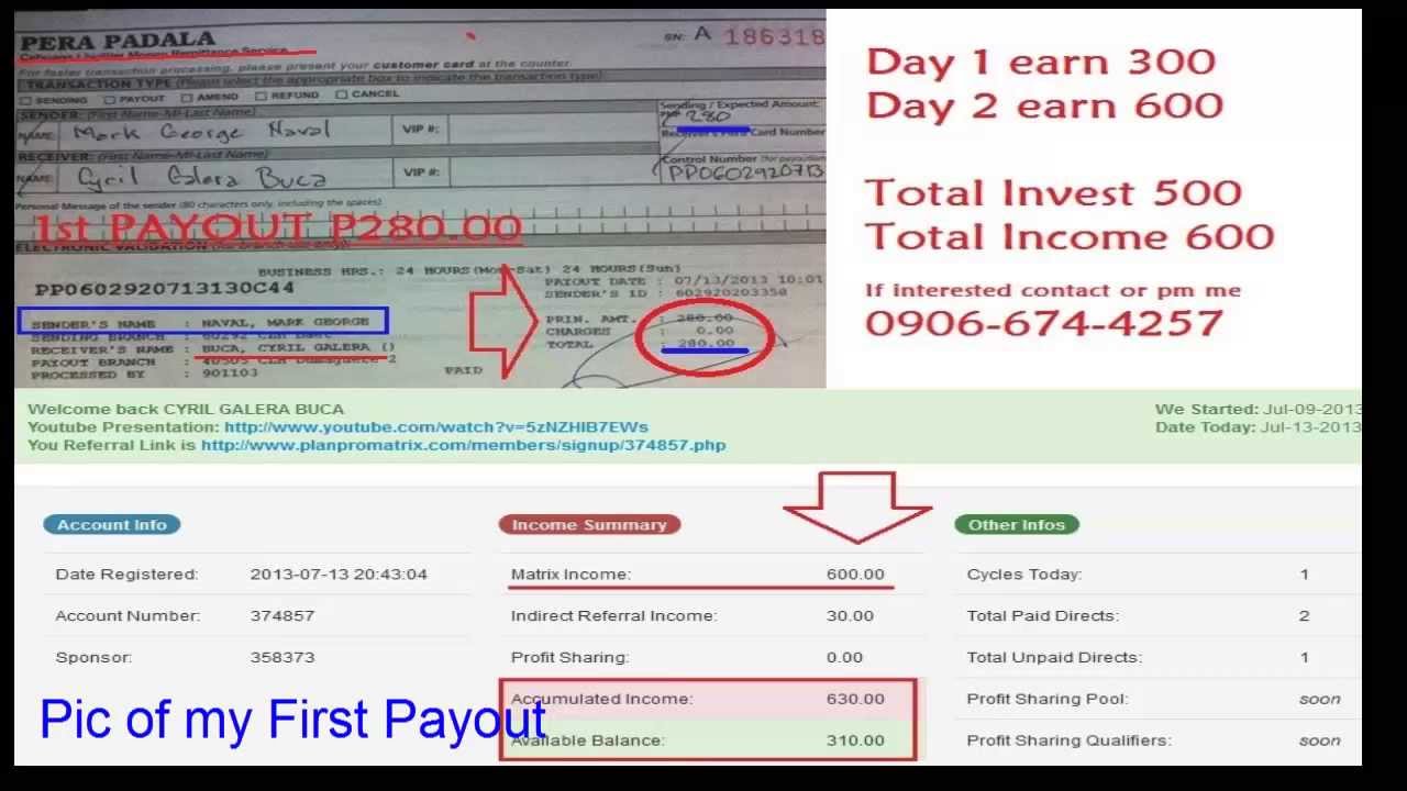 Encashment proof (planpromatrix) - YouTube