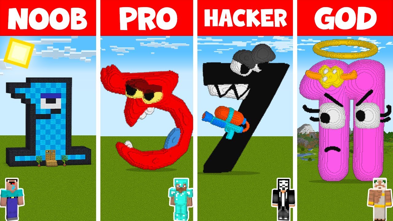 👀 Minecraft NOOB vs PRO vs HACKER vs GOD - REAL LIFE NUMBER LORE HOUSE ...