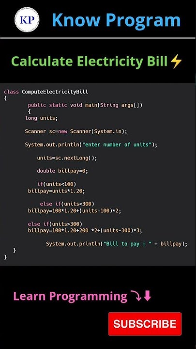 Calculate Electricity Bill💡⚡ | #shorts #java #knowprogram - YouTube