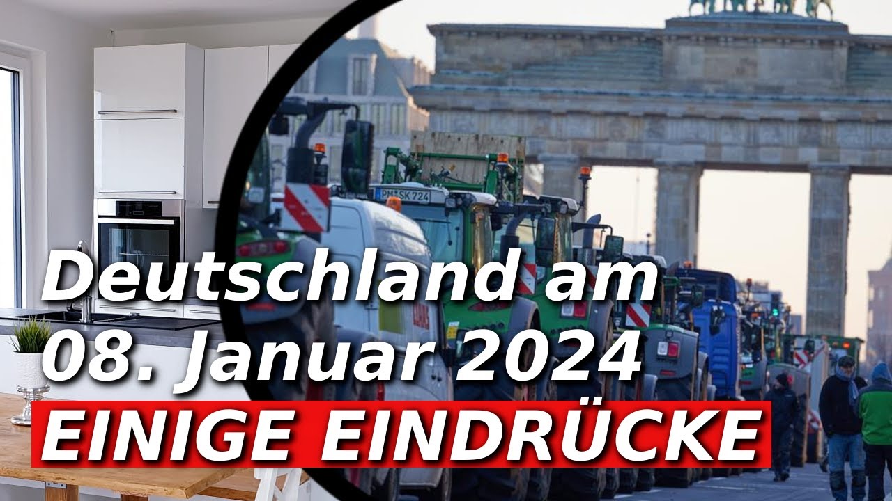 Bauernproteste in Deutschland am 08 Januar 2024 (werbefrei!) - YouTube