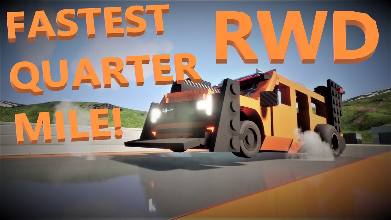 My RWD Drag car in BrickRigs goes 9 seconds 1/4 mile in Rwd! - YouTube