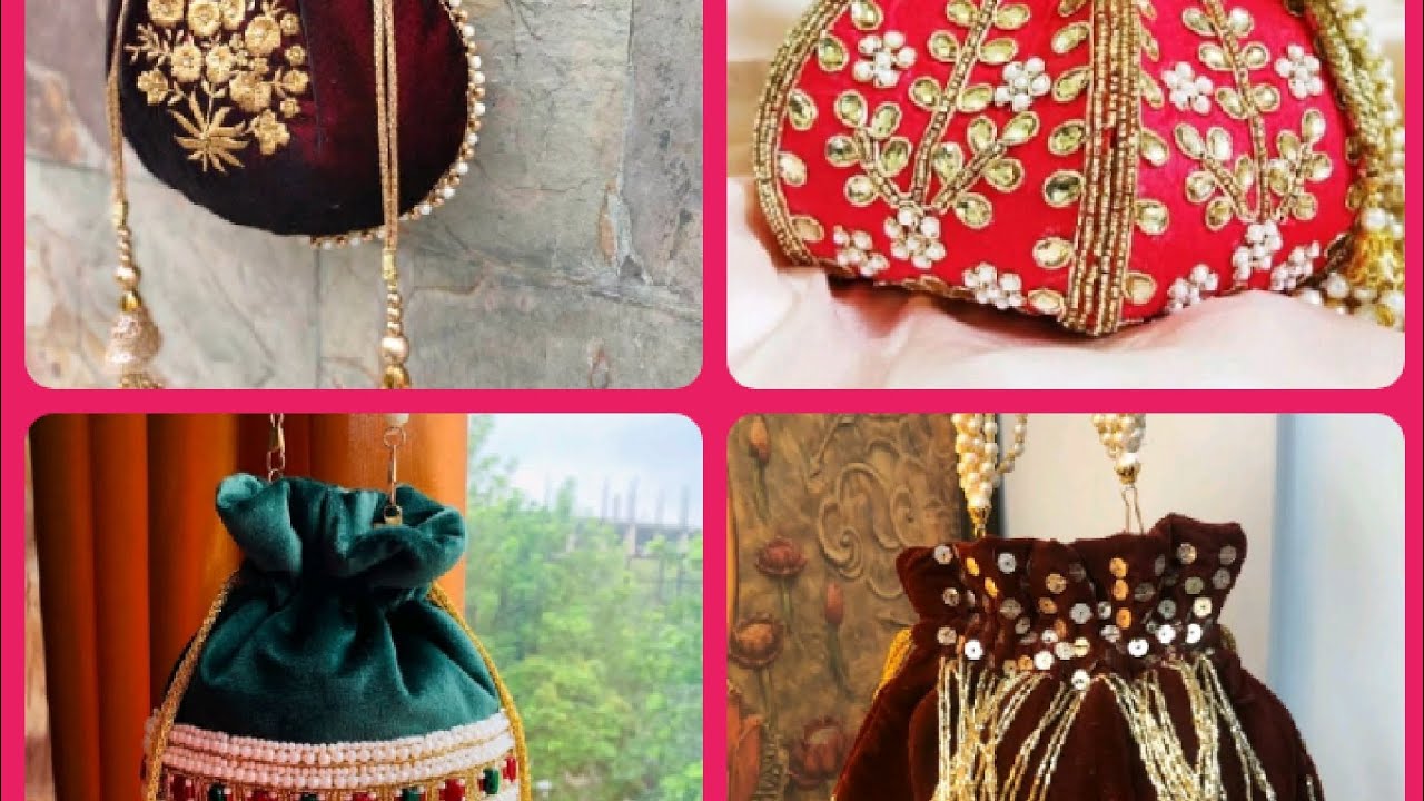 Unique classic bridal potli idea beautiful design colourful ladies and ...