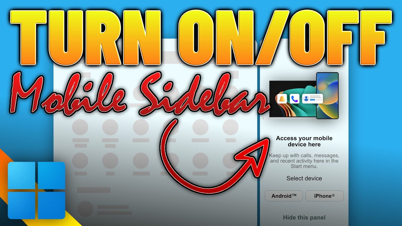 How to Enable or Disable Start Menu Mobile Sidebar on Windows 11 - YouTube
