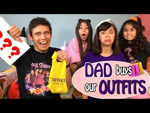 Dad Buys Daughters Outfits Challenge - New Merch : Challenges // GEM Sisters