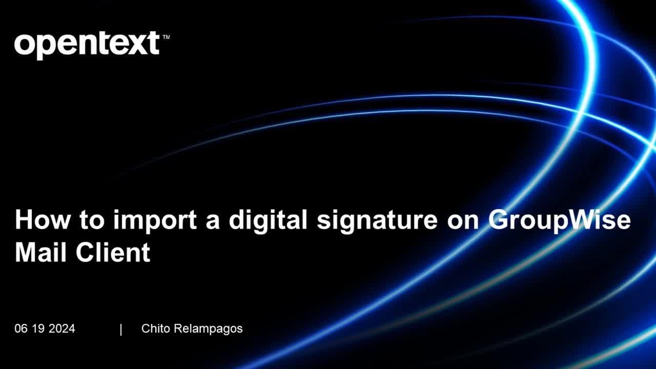 How to import digital signature on GroupWise Mail Client - YouTube