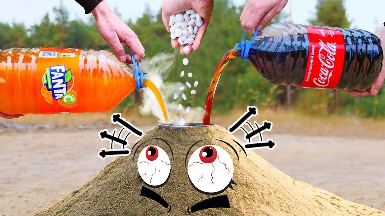 Experiment Coca Cola and mentos | experiment underground coca cola ...