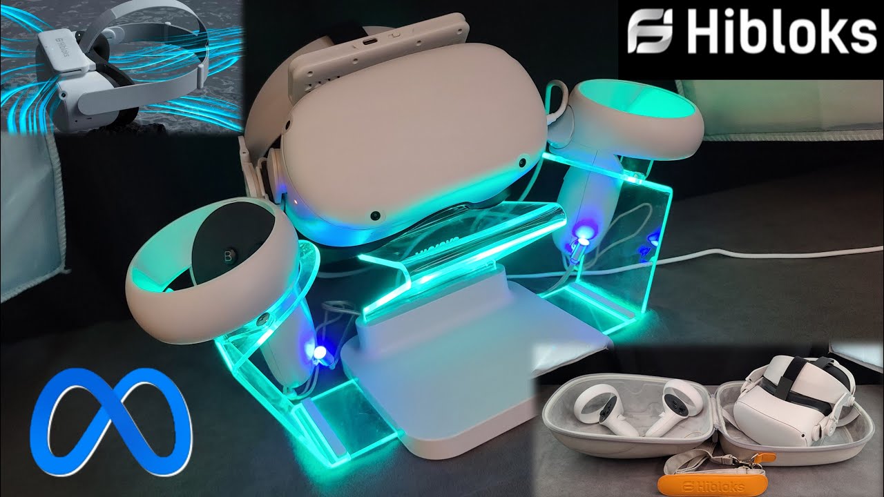 VR MetaQuest 2 HIBLOKS Charging Station / Cooling Fan & Storage Box ...