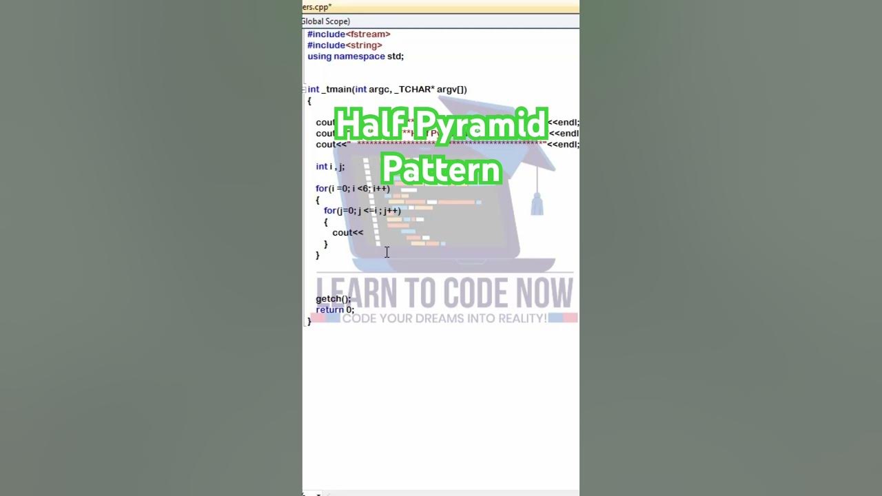 Print Half Pyramid Pattern In C And C Youtube