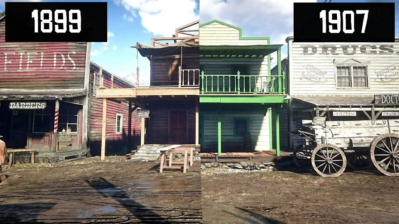 RDR2 - How the map has changed over time 1899 vs 1907 - YouTube