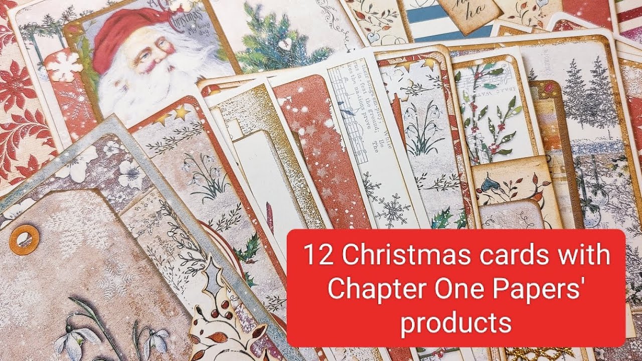 Making 12 Christmas cards with Chapter One Papers' junk journal kits ...