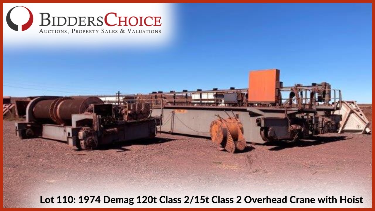 MC 32 - Lot 110: 1974 Demag 120t Class 2/15t Class 2 Overhead Crane ...