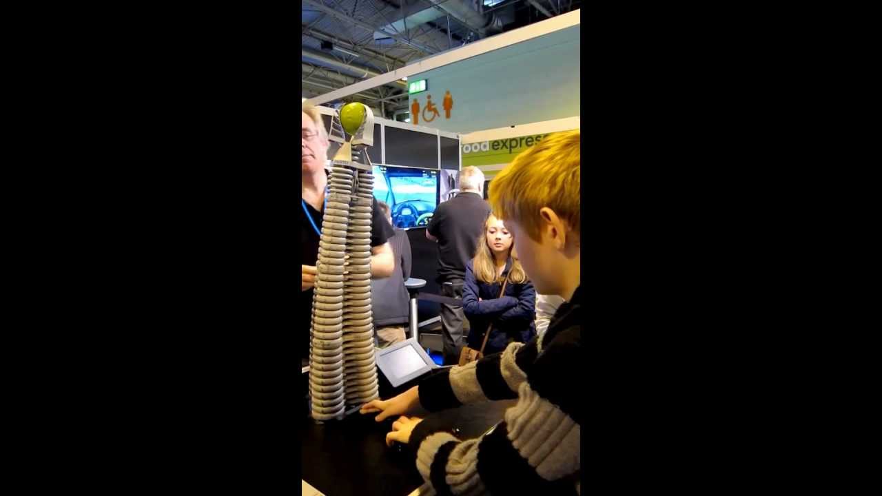 FESTO - Hands on - Bionic Handling Assistant - Robot Elephant Trunk grabs Apple in grippers ...