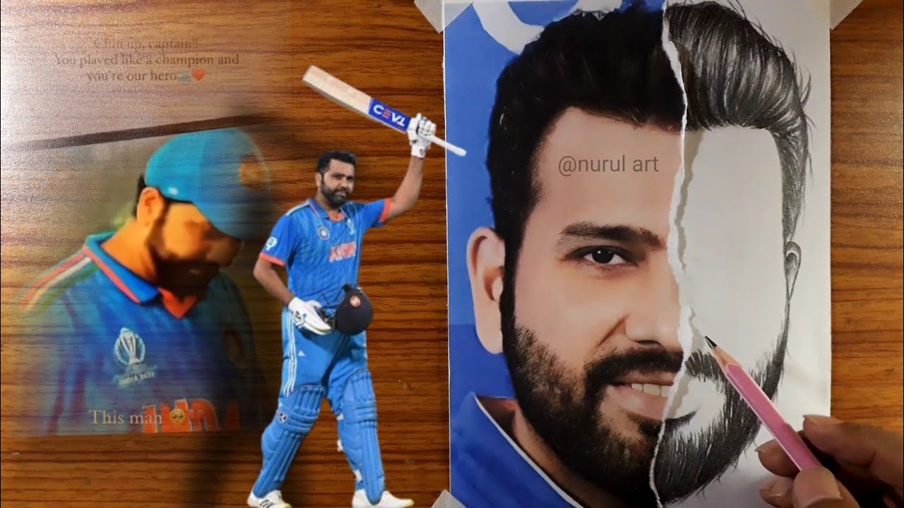 Rohit Sharma - How to draw easily - YouTube