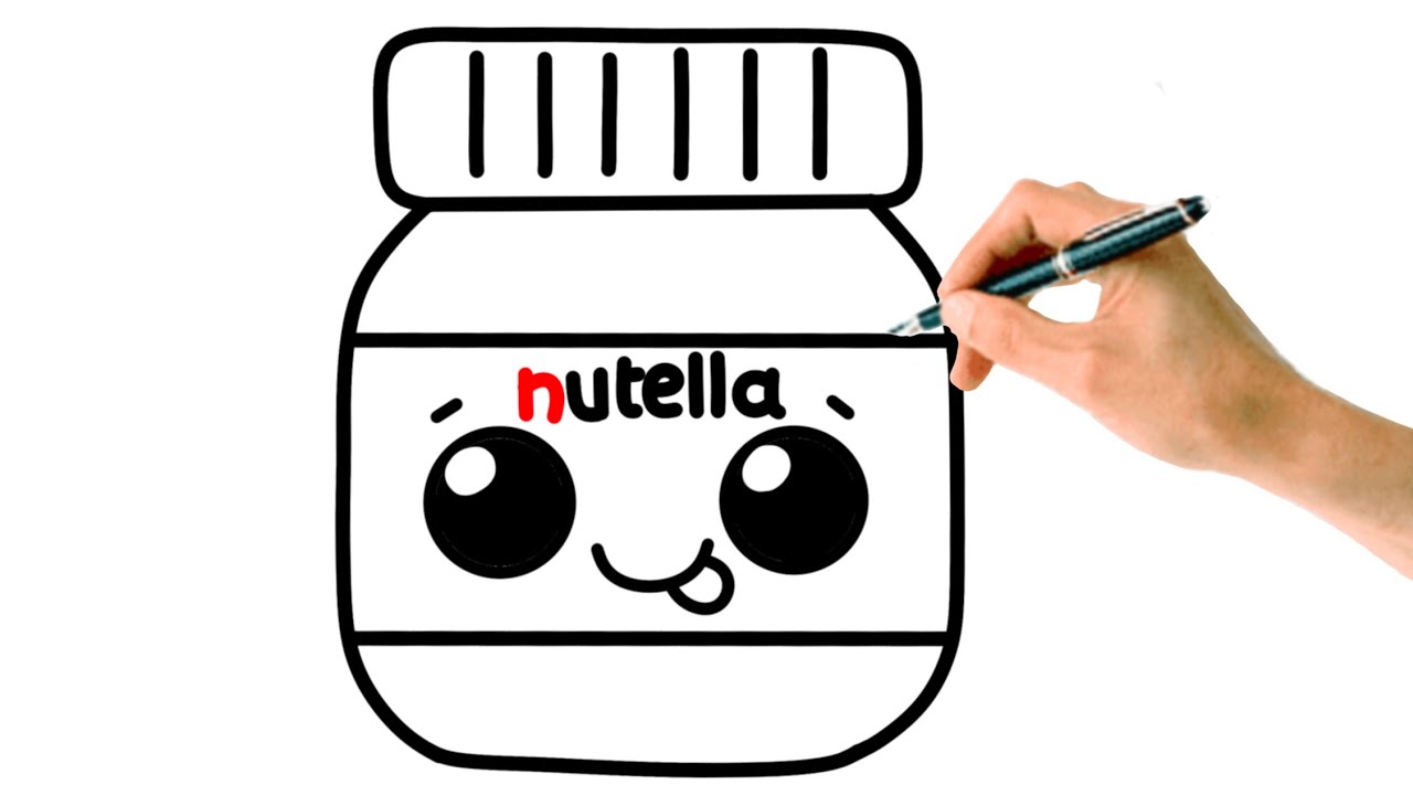 How To Draw Nice Nutella Jar 🍫 VERY Easy Tutorial For Kids - YouTube
