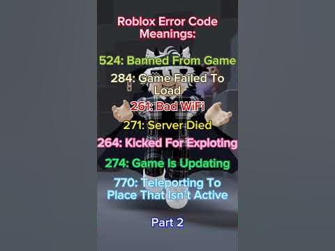 Roblox Error Code Meanings Part 2 #shorts #roblox - YouTube