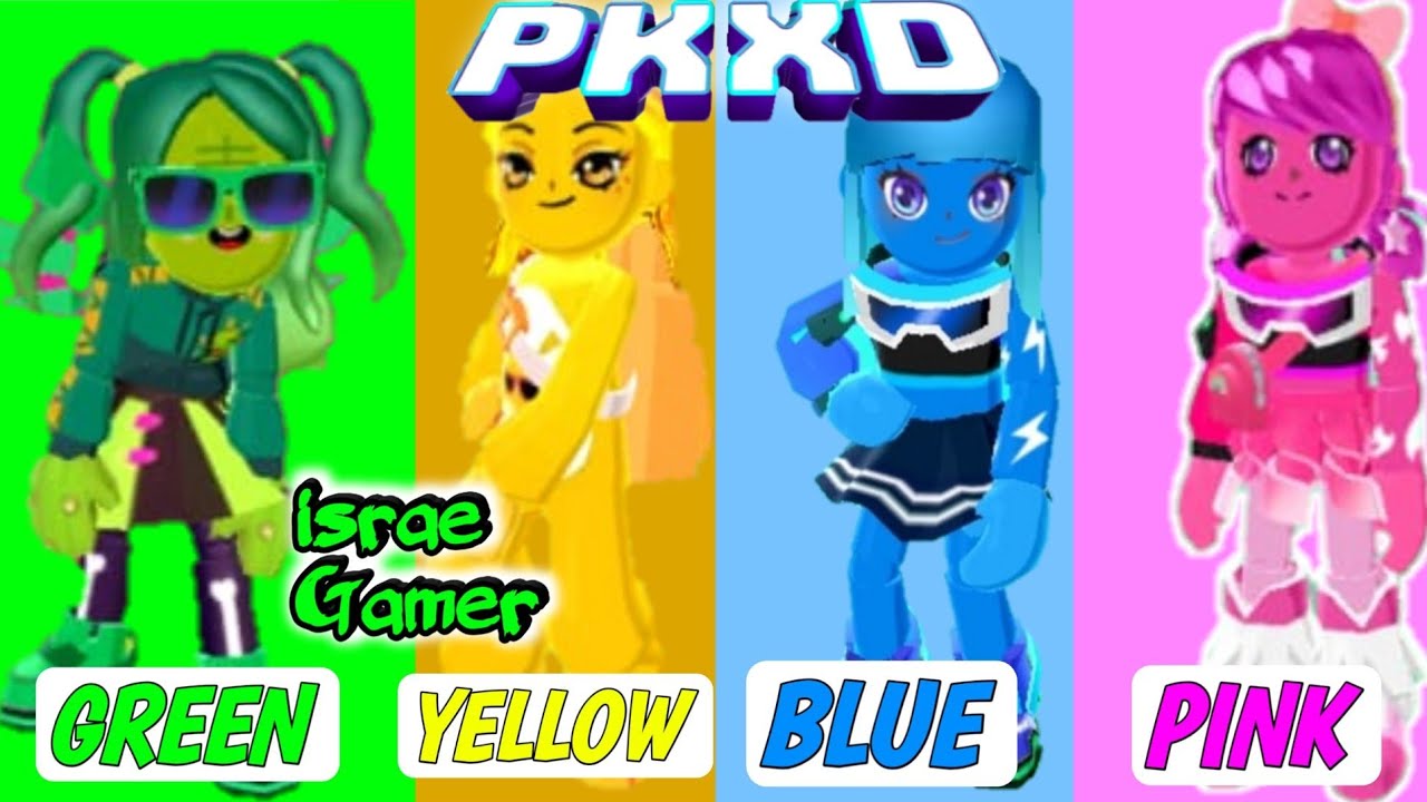 PINK vs BLUE vs GREEN vs YELLOW😱CHALLENGE IN PK XD🤫 NEW SKIN EFFECT ...