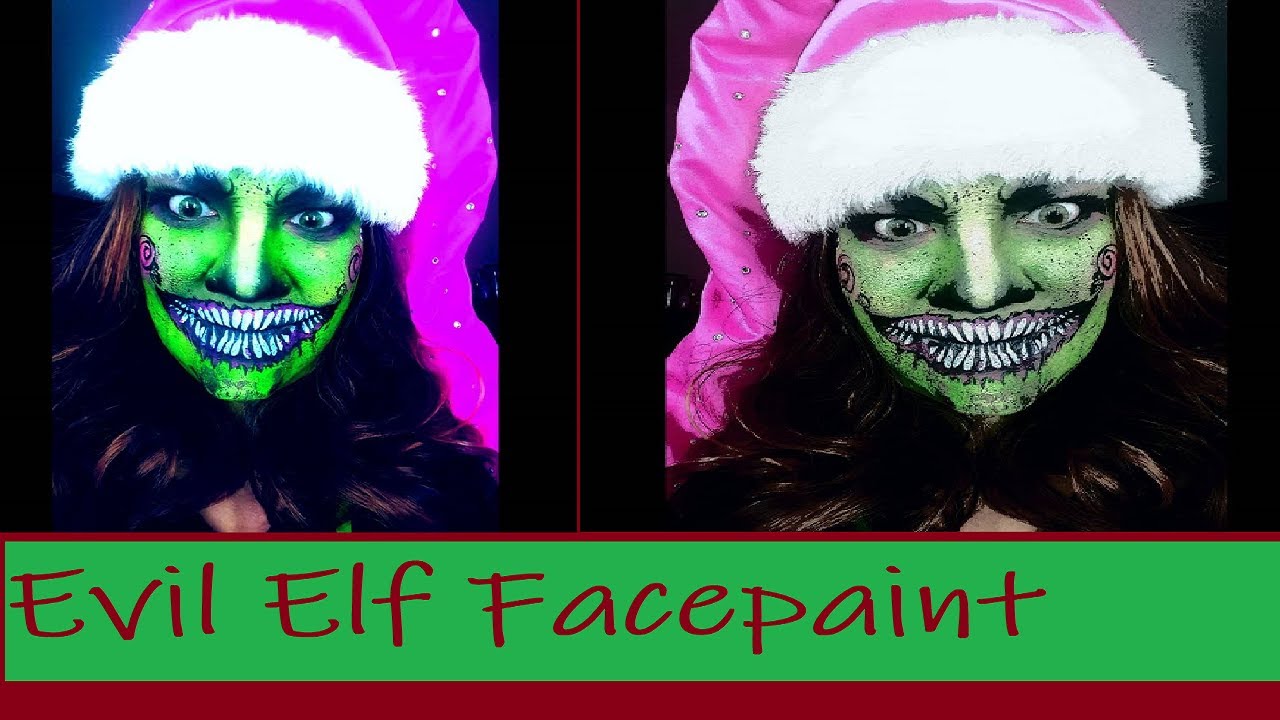 Evil Elf Makeup Face-paint - YouTube