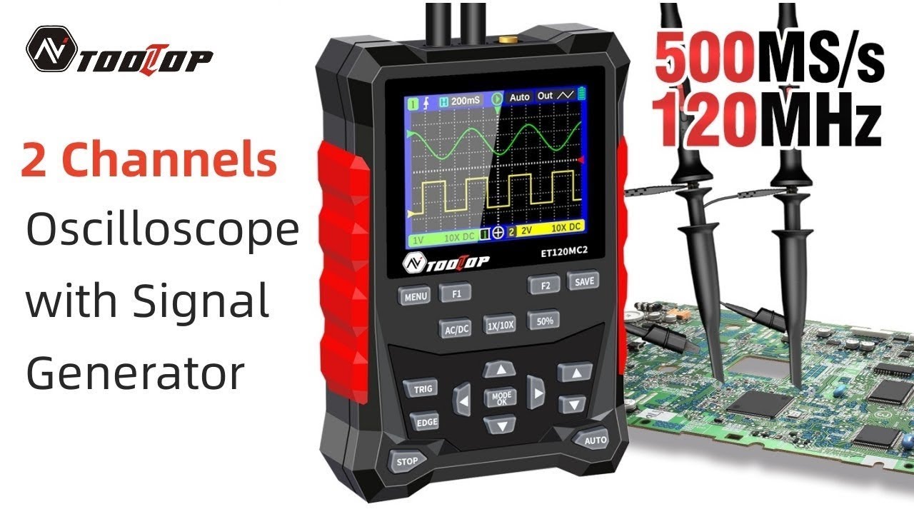 Ultimate Portable Tools: 2 CHANNEL 120MHz On-Site Oscilloscope Signal ...